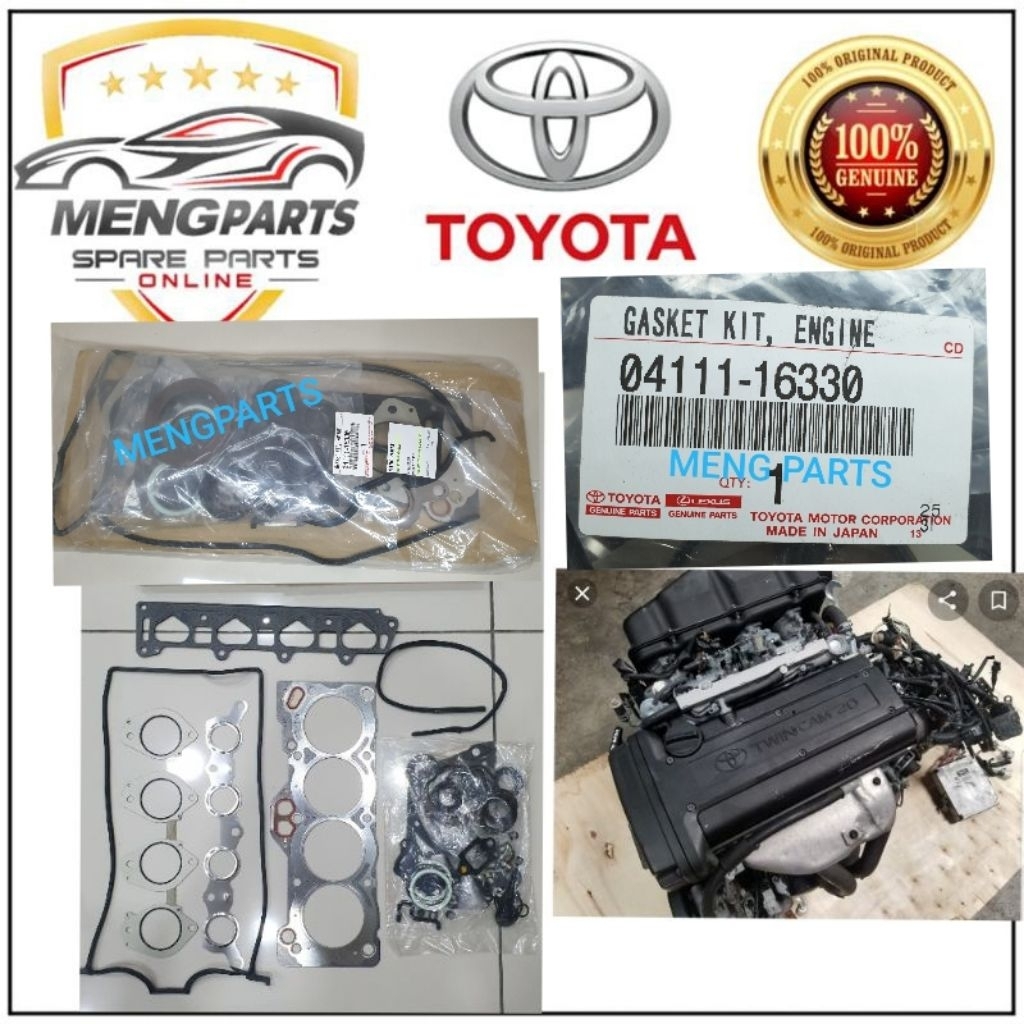 TOYOTA LEVIN 4AGE 20V BLACK TOP TOYOTA ORIGINAL OVERHAUL GASKET KIT ...