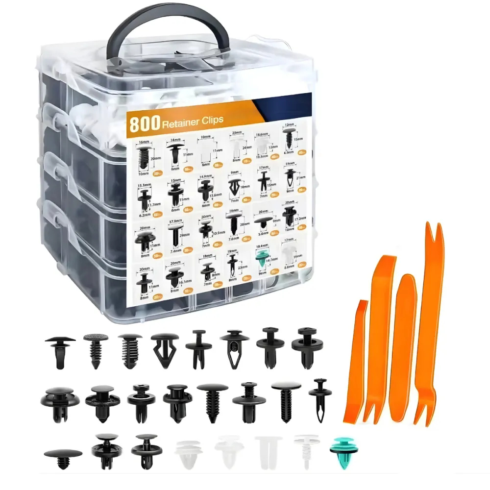 800PCS Assorted Car Clip Box Set (FOC Plastic Clip Remover Tools ...
