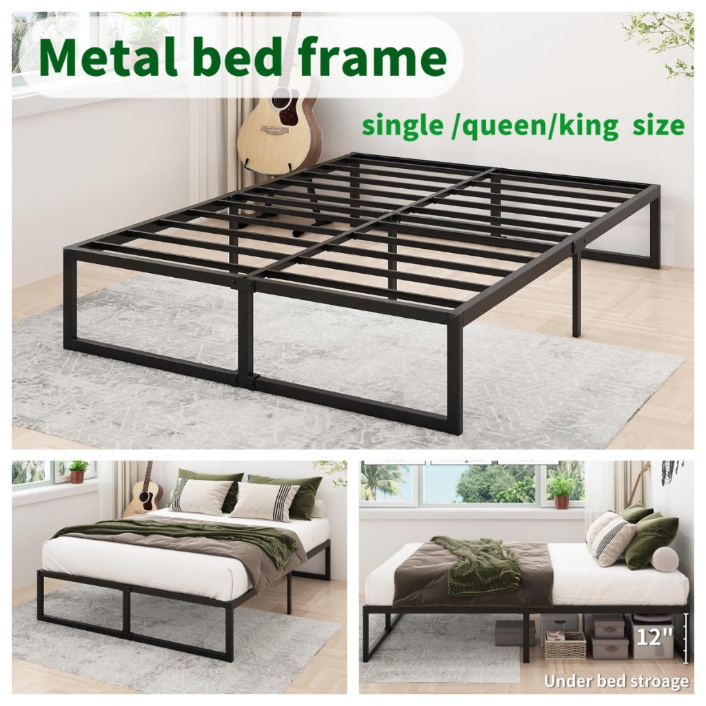 Local Stock Metal Bed Frame Heavy Duty Single/Queen/King Iron bed frame ...