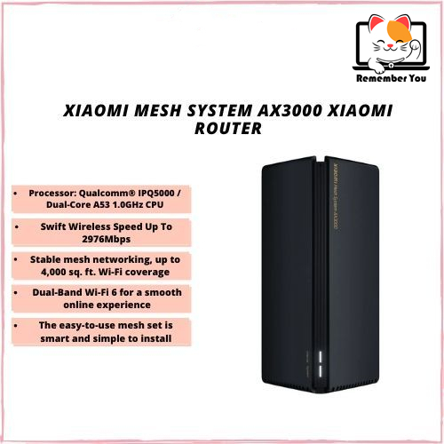 Xiaomi Mesh System AX3000 5GHz Router Dual Band Wifi 6 Modem WiFi ...