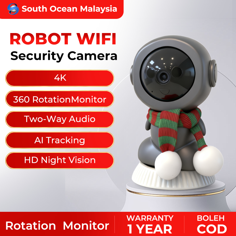 V380 Pro 4K CCTV Robot Camera Wifi Connect Cellphone Indoor PTZ Night ...