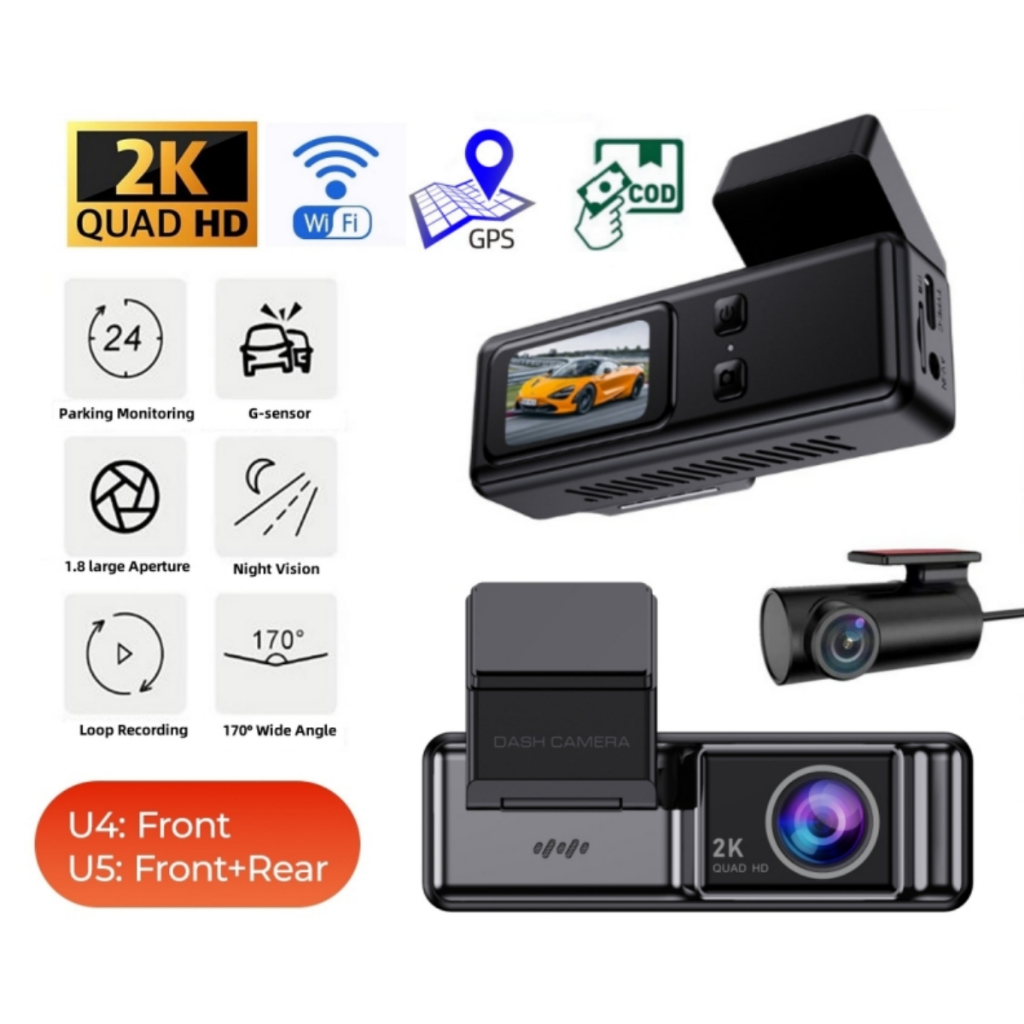Acroder Dashcam Car 2K HD WiFi GPS IPS Screen Super Night Vision Motion ...