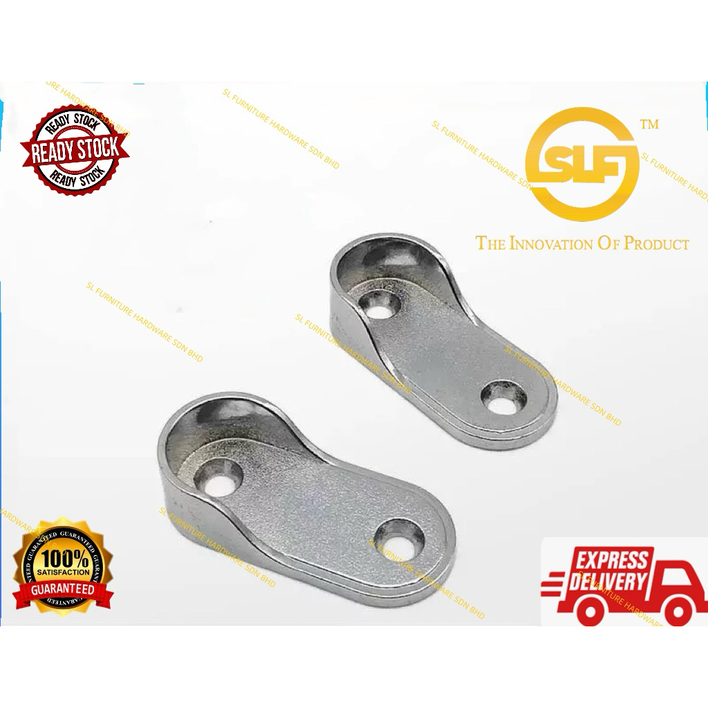 SLF Oval pipe End bracket closet aluminium oval pipe silver / matt ...