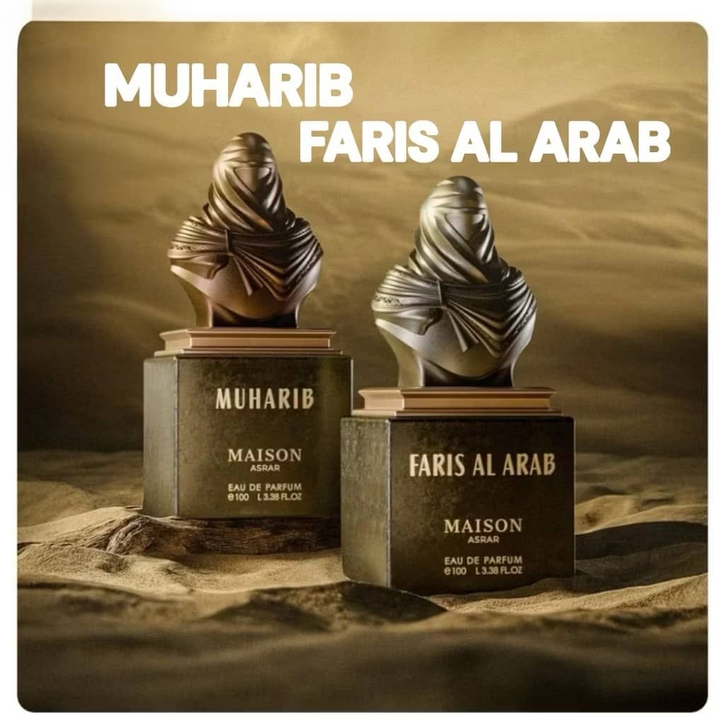 Maison Asrar Eau de Parfums, "Muharib" and "Faris Al Arab,"Both are Eau ...