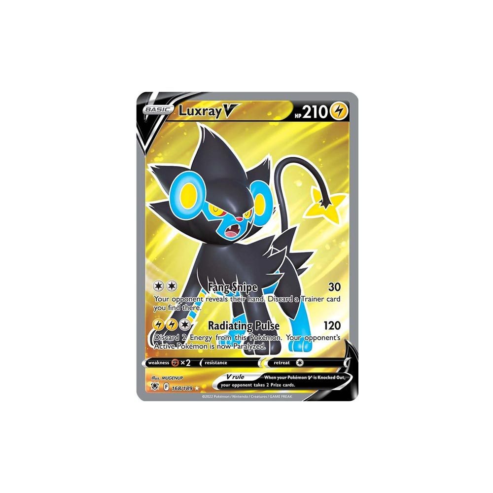 Pokemon Trading Card Game TCG: Luxray V 168/189 - Full Art Ultra Rare ...