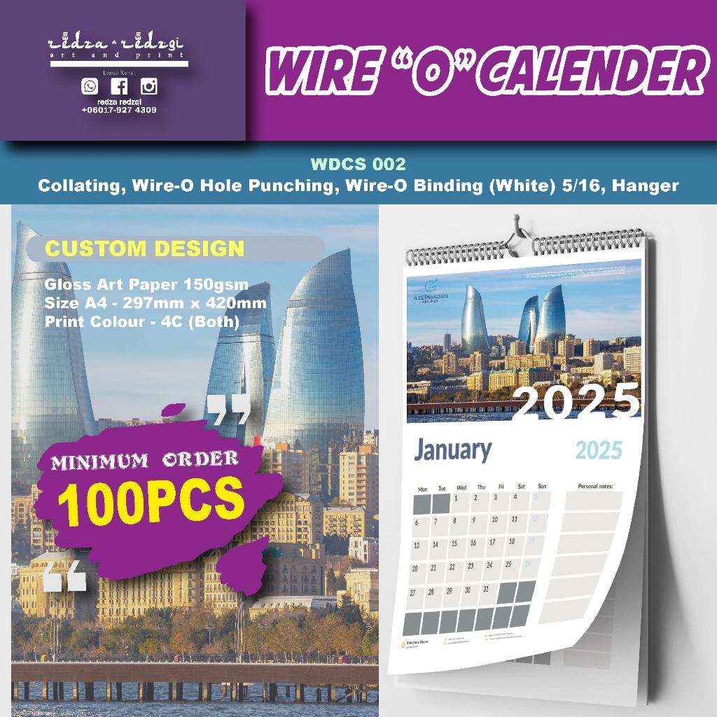 Wire O Wall Calendar A4 | Shopee Malaysia