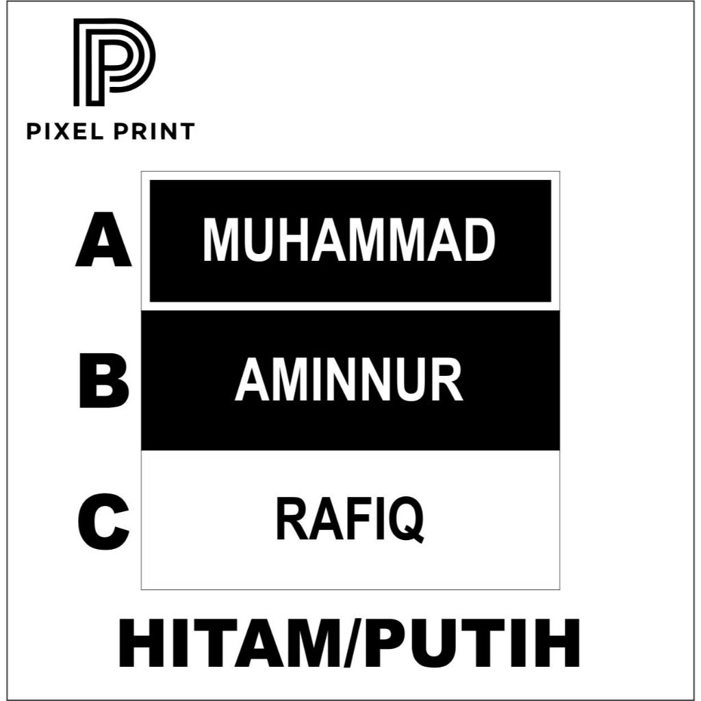 Name Tag Epoxy Acrylic HITAM/PUTIH (75x25mm) | Shopee Malaysia