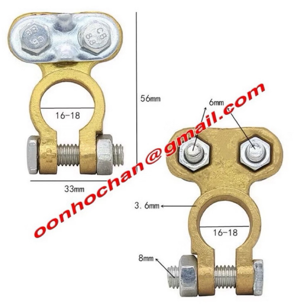 12 / 24 VOLT CAR BATTERY TERMINAL CLAMP BATTERY POSITIVE NEGATIVE ...