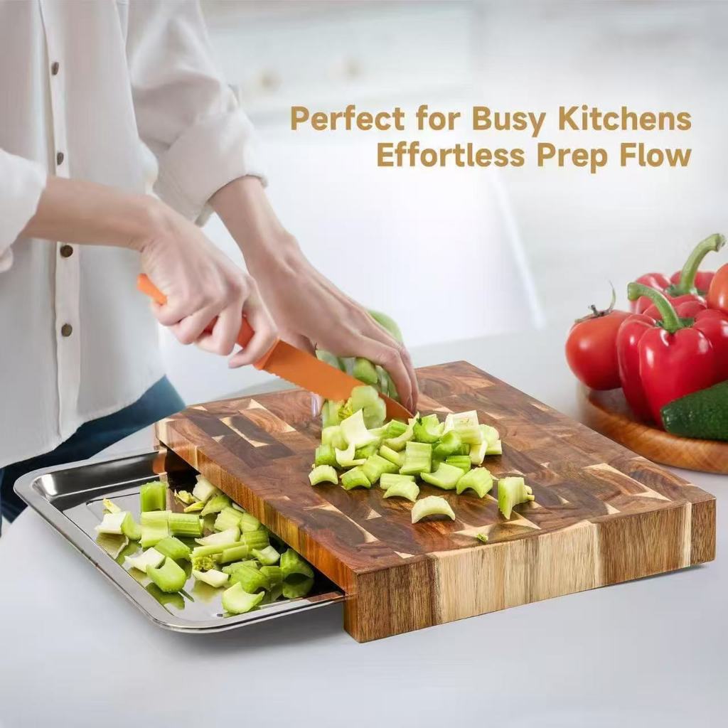 Rectangle Wooden Chopping Board BBQ+ 2-in-1 cutting board with ...