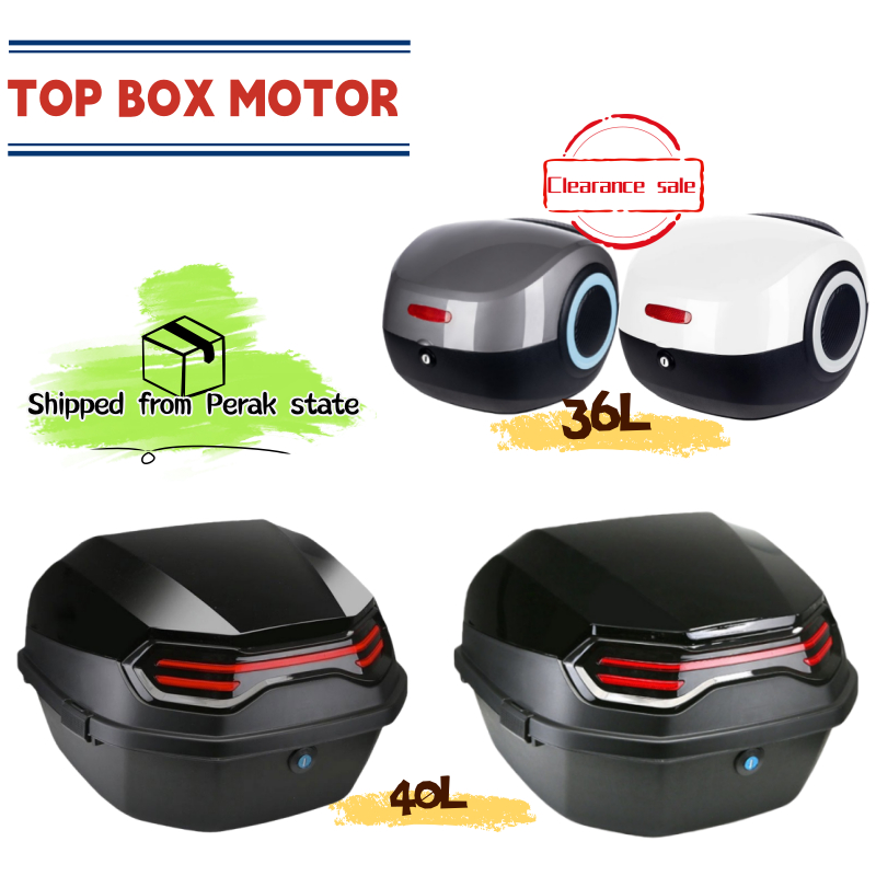 Top box Motor 40L Capacity Motorcycle Box Storage Box Peti Motosikal ...
