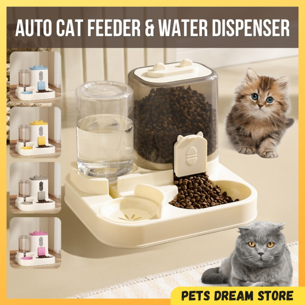 Cat Food Feeder Water Dispenser 2in1 Automatic cat food feeder Cat Bowl ...