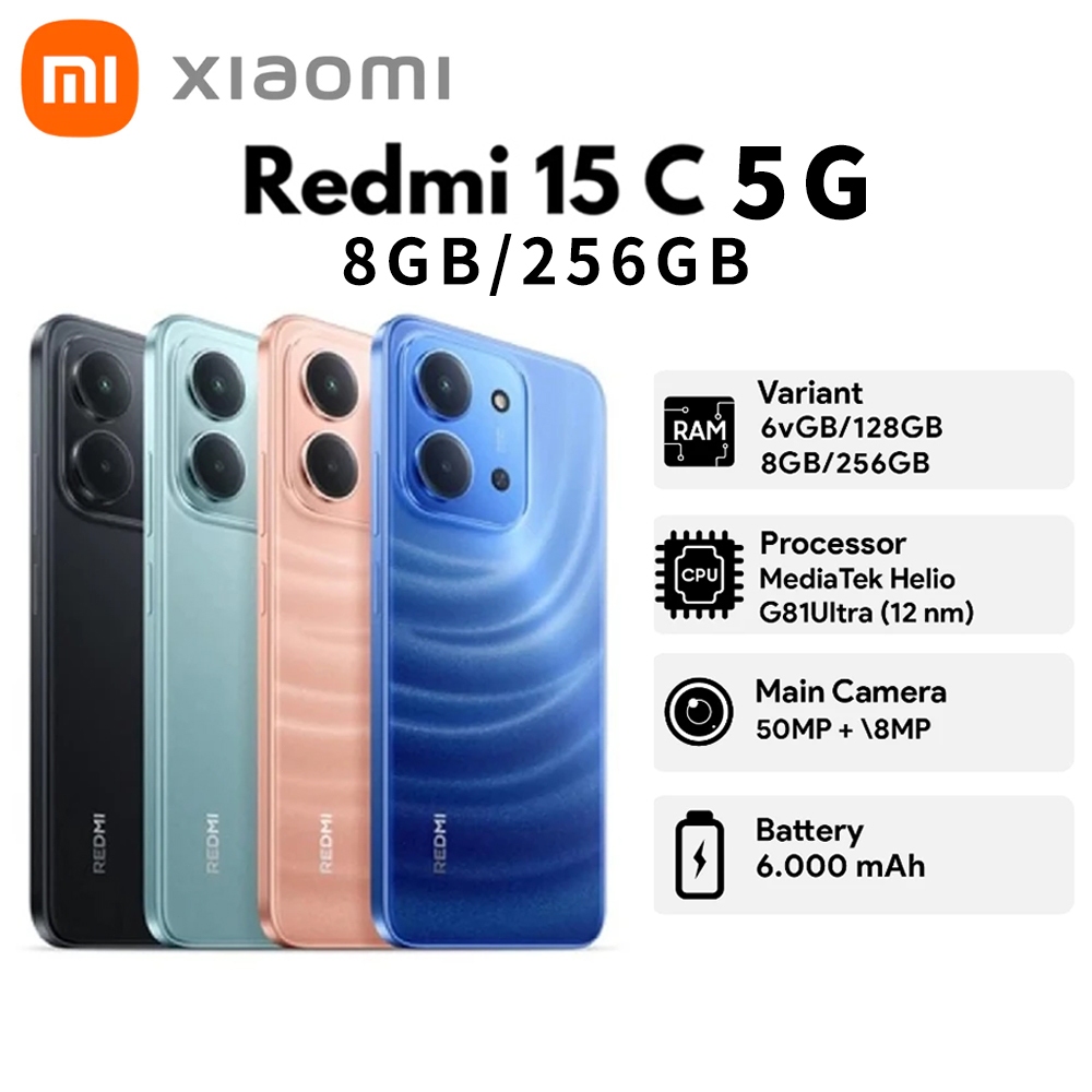 Redmi 15C 5G 8GB+256GB Immersive 6.9" Display | 50MP AI Camera ...