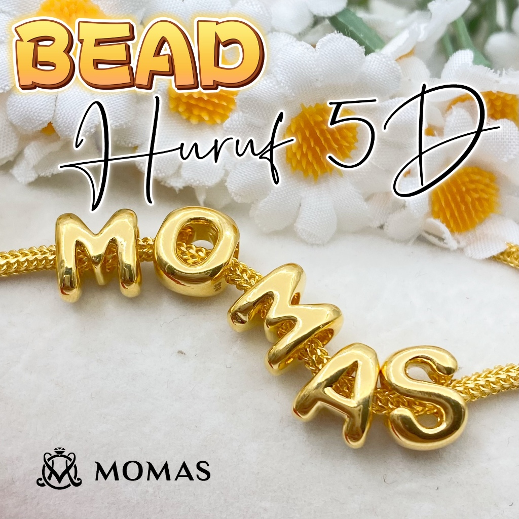 MOMAS BEAD HURUF Emas Huruf 916 Charm Emas 916 Original Emas 916 Tulen ...