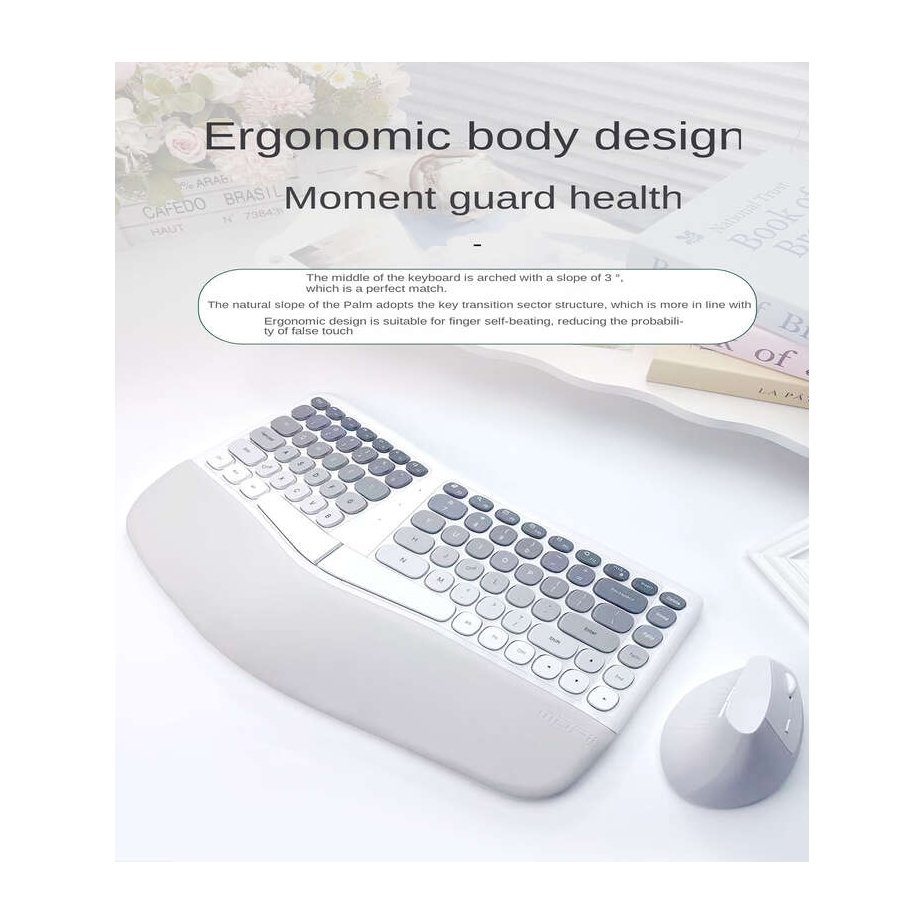 Mofii 2.4G USB Wireless Keyboard and Mouse Set Vertical Mouse 84-keys ...