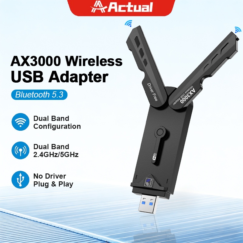 Actual AX3000 WiFi6 USB WiFi Adapter For PC Dual Band USB3.0 WiFi ...