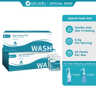 Airuidu Nasal Salt 60 Packs/4.5g Nasal Wash Salt Sinus Rinse Nasal ...