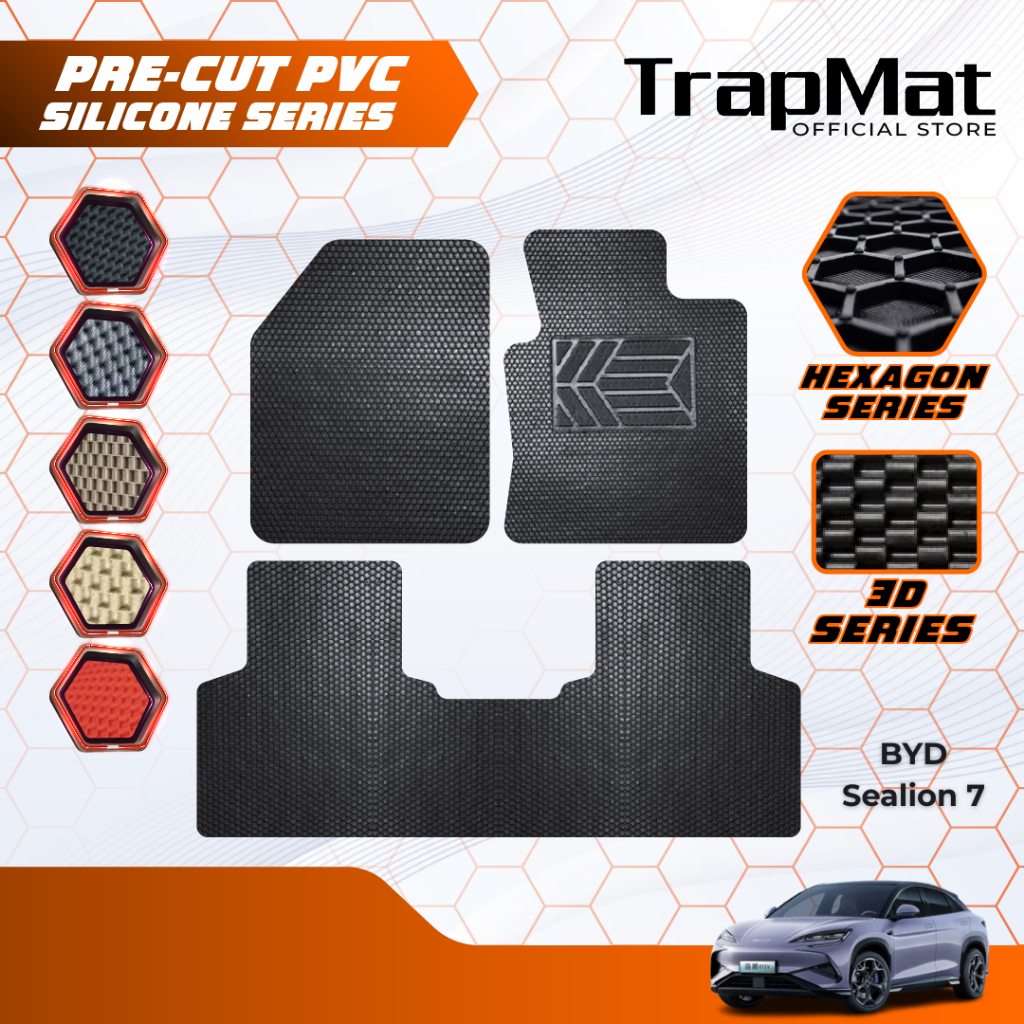 TrapMat® PVC Silicone Car Mat BYD Sealion 7 | Pre-Cut PVC Silicone ...