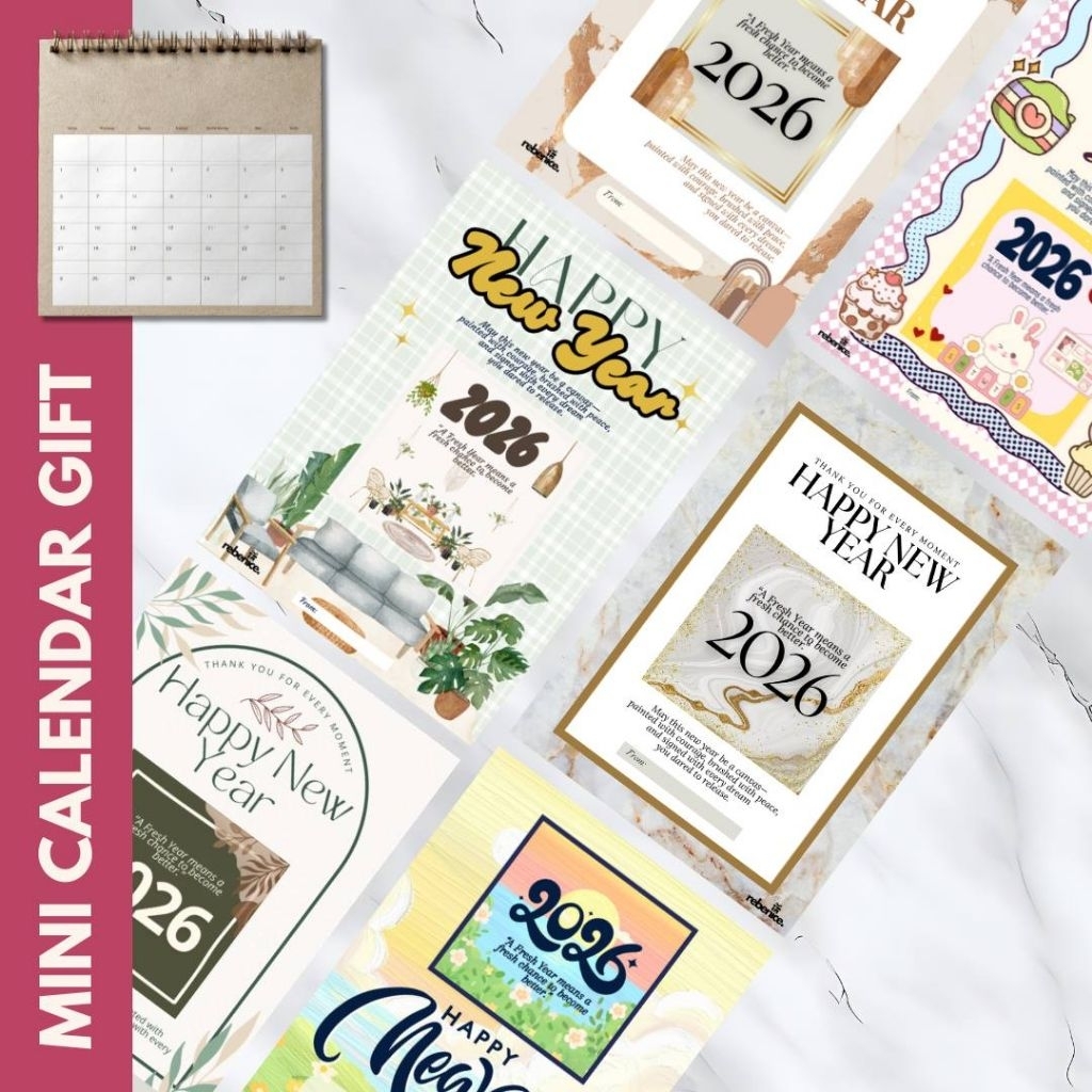 REBENICE 1Pcs Mini Calendar 2026 Gift Set Colleague bulk Edition Gift ...