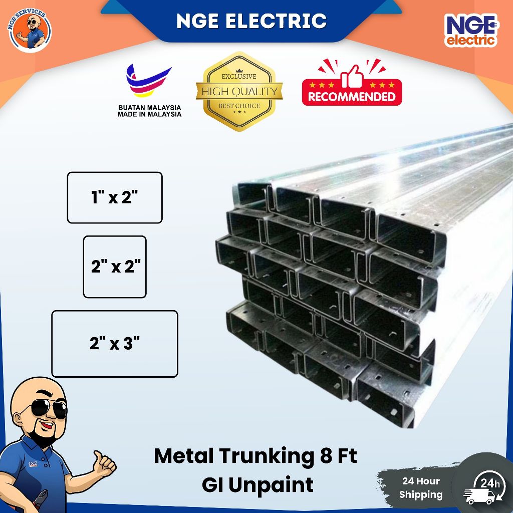 Metal Trunking Trunking Kabel Metal Unpaint| Plain GI Tanpa Cat 22G (1 ...