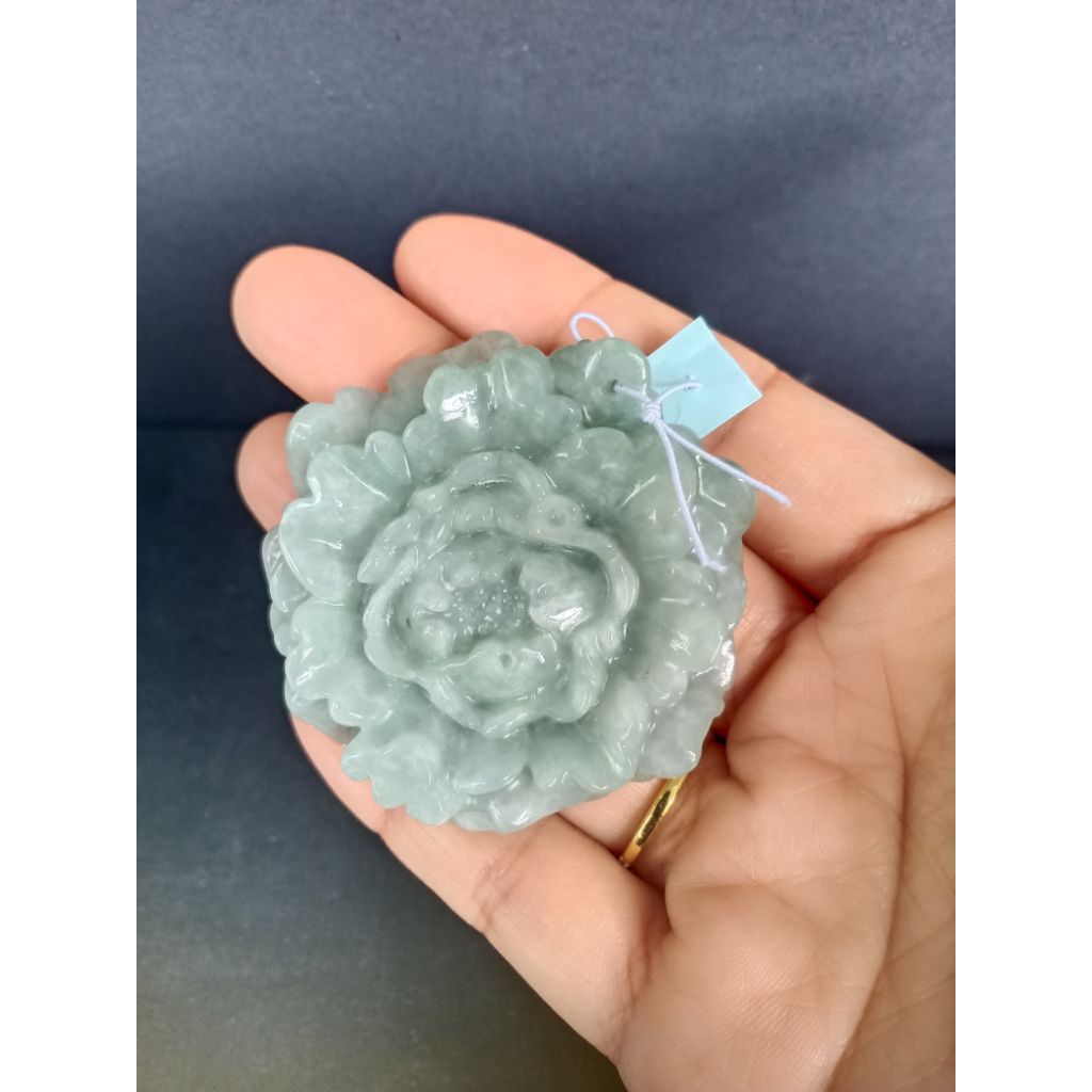 P49 Ready Stock Lotus flower Jade Pendant 翡翠莲花吊坠 DZ | Shopee Malaysia