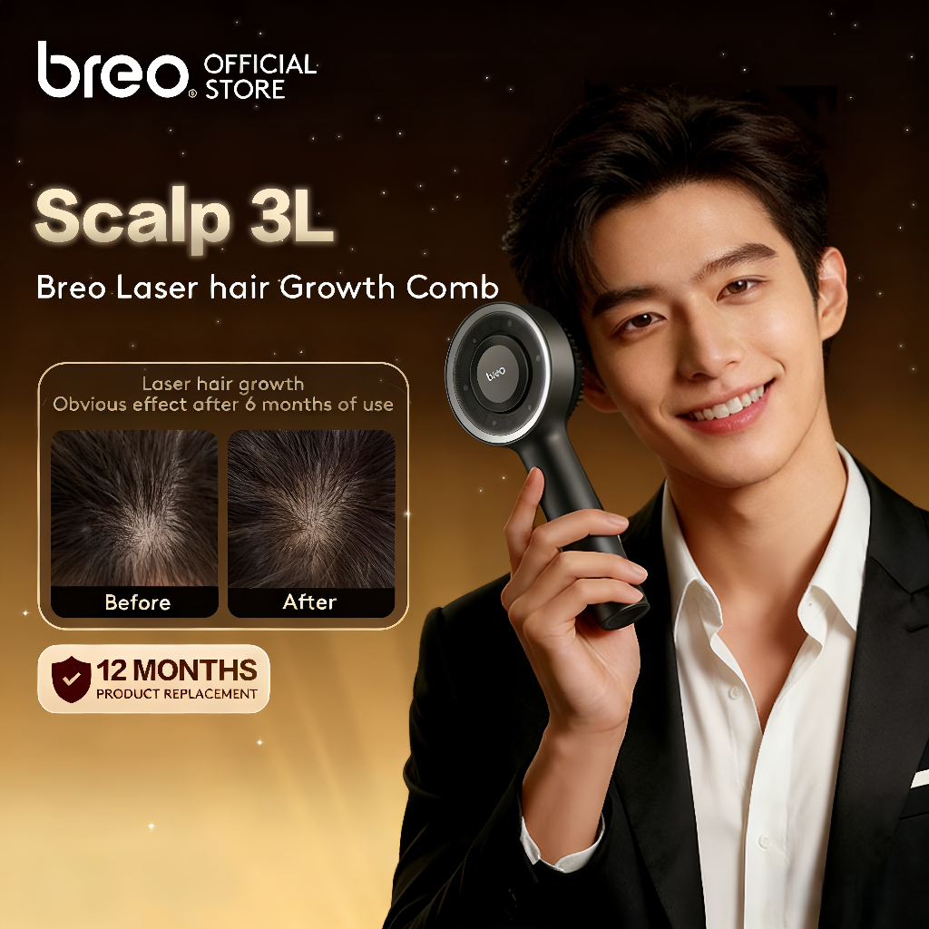 👉Breo Scalp 3L Laser Hair Growth Comb with 650nm Infrared Technology ...