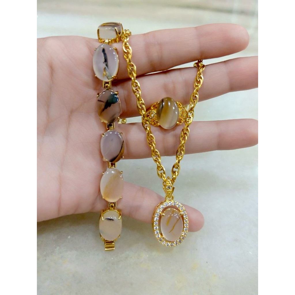 FULLSET SERAI SUASA 18K CORAK BATU RANDOM | Shopee Malaysia