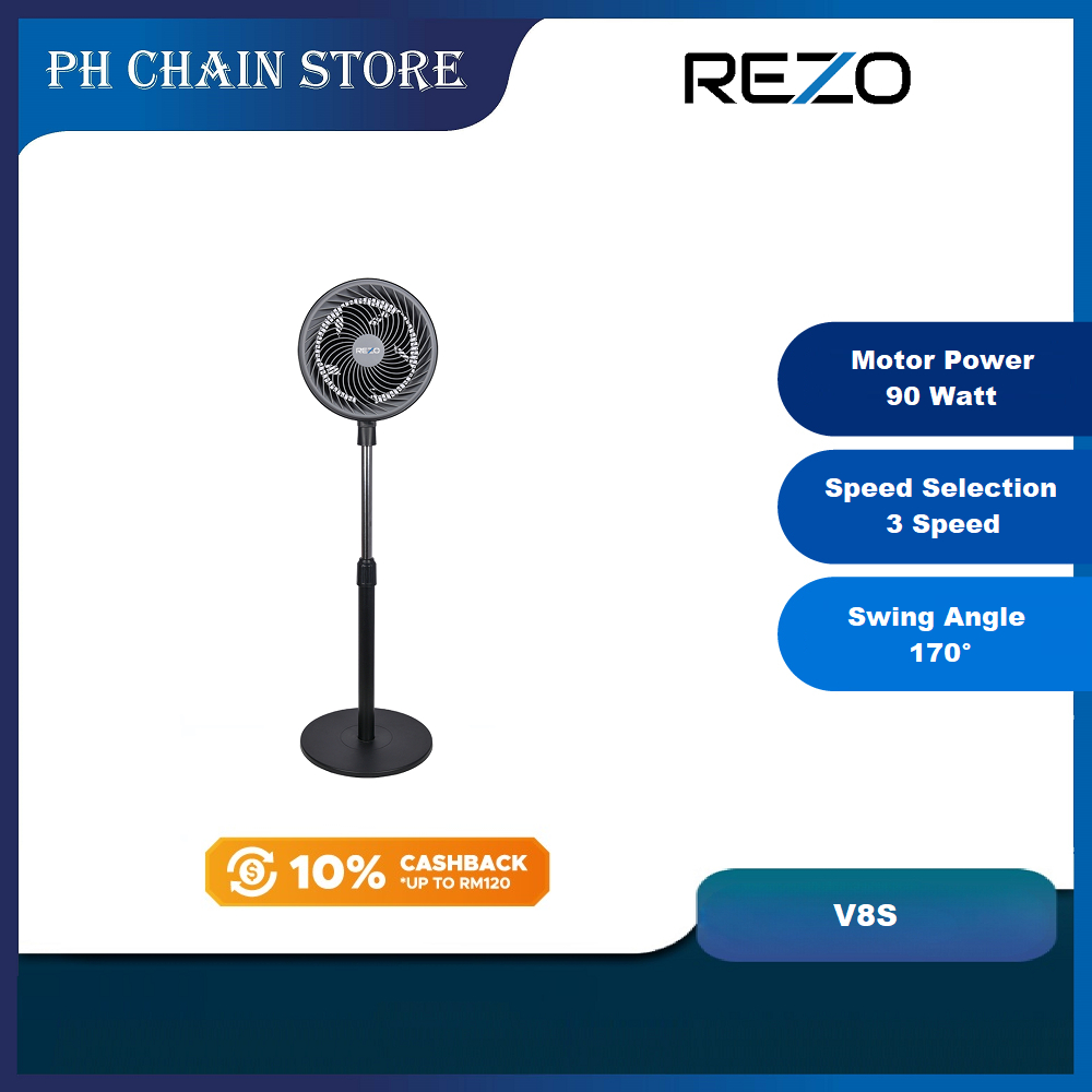 REZO V8S 8" STAND FAN | Shopee Malaysia