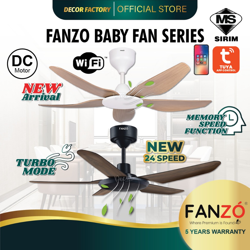 FANZÓ Baby Ceiling Fan Combo Champion Primo Turbo Baby 38"46"42" Moza ...