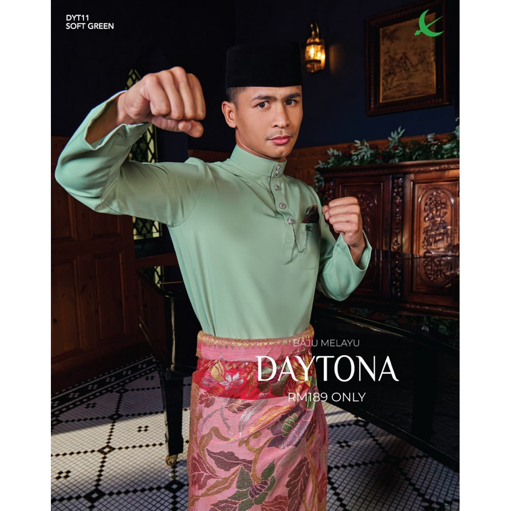 BAJU MELAYU DAYTONA GREEN ELRAHEXCLUSIVE 2026 FREE SAMPIN | Shopee Malaysia