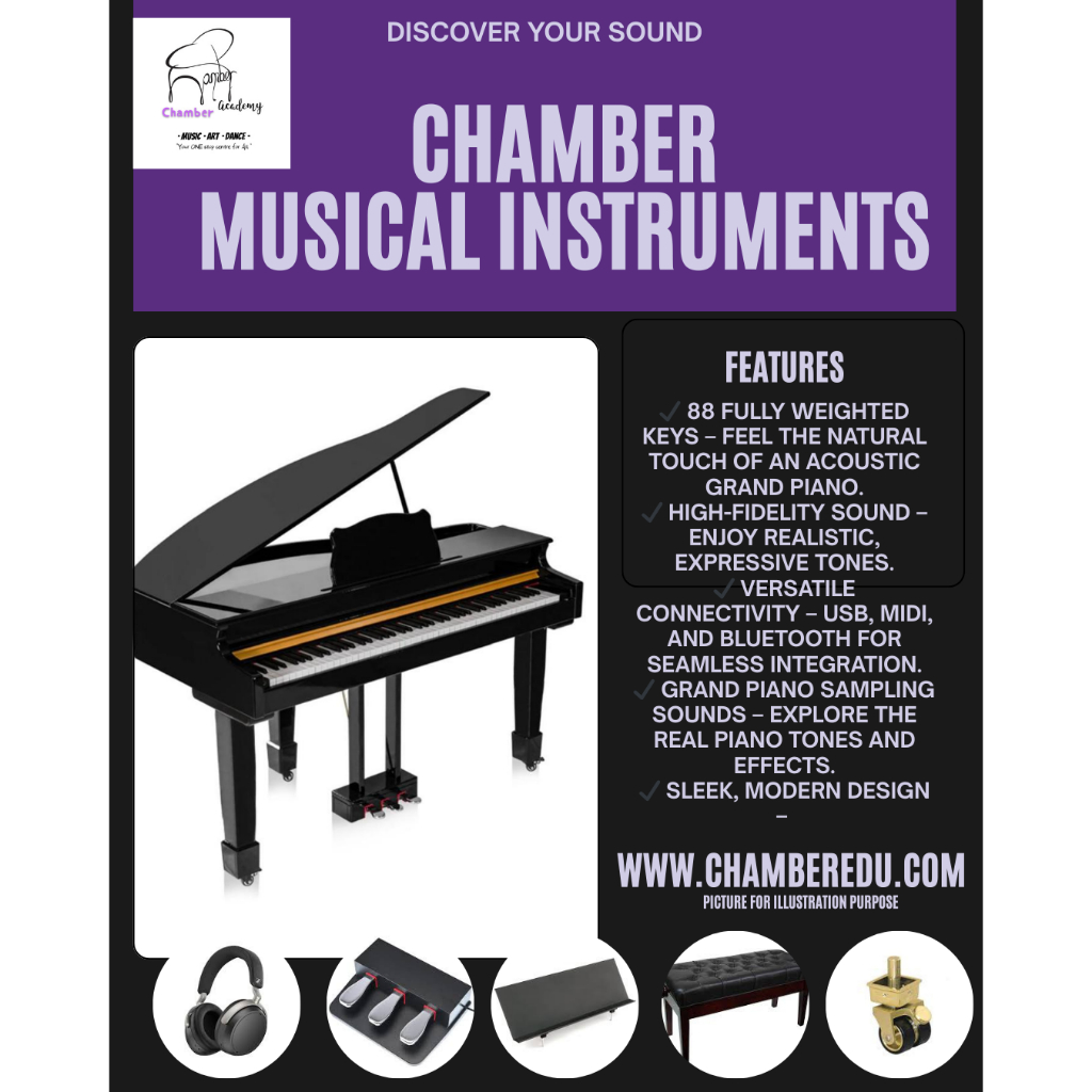 [Chamber] DGB01-B 88 Keys Hammer Weight Digital Grand Piano SET Free ...