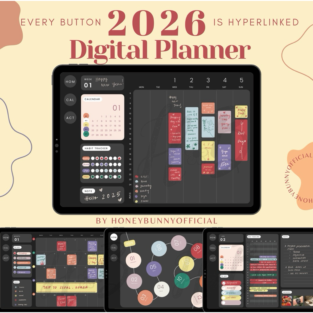 2026 Digital Planner Journal ColourPOP Yearly Monthly PDF GoodNotes ...
