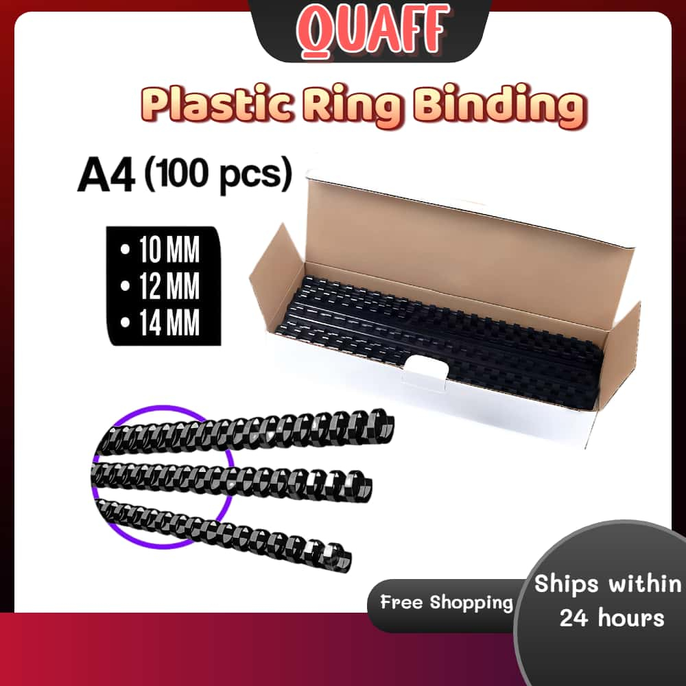 100Pcs Plastic Comb Binding Rings 10/12/14mm for Binding Machine Office ...
