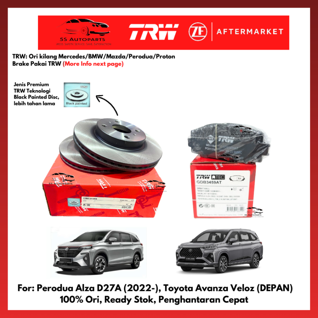 TRW Perodua Alza D27A (2022-) Facelift, Toyota Veloz (2022-) Front ...