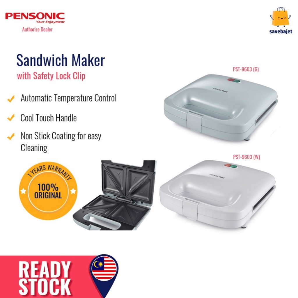 PENSONIC Pembuat Sandwic Sandwich Maker - Green/White PST-9603 | Shopee ...