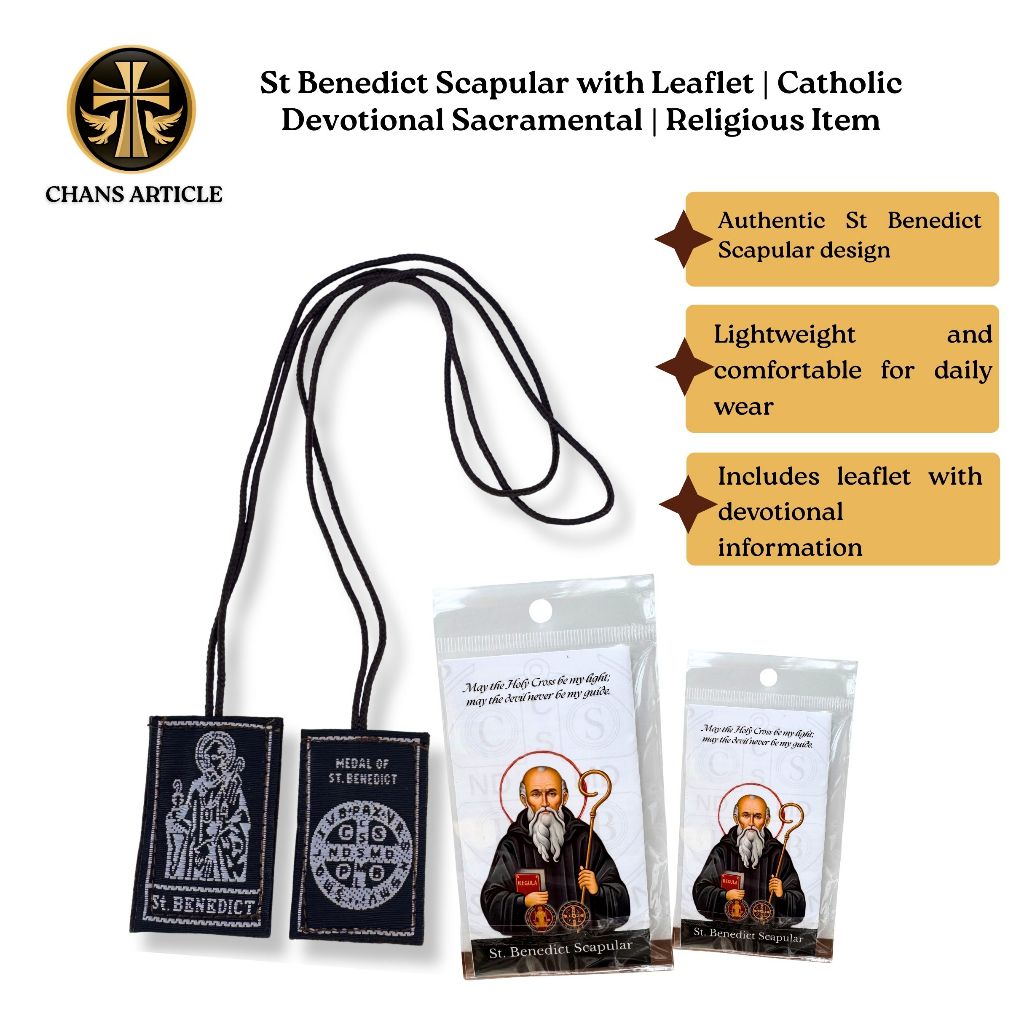 St Benedict Scapular with Leaflet | Religious Item 81666 | Shopee Malaysia