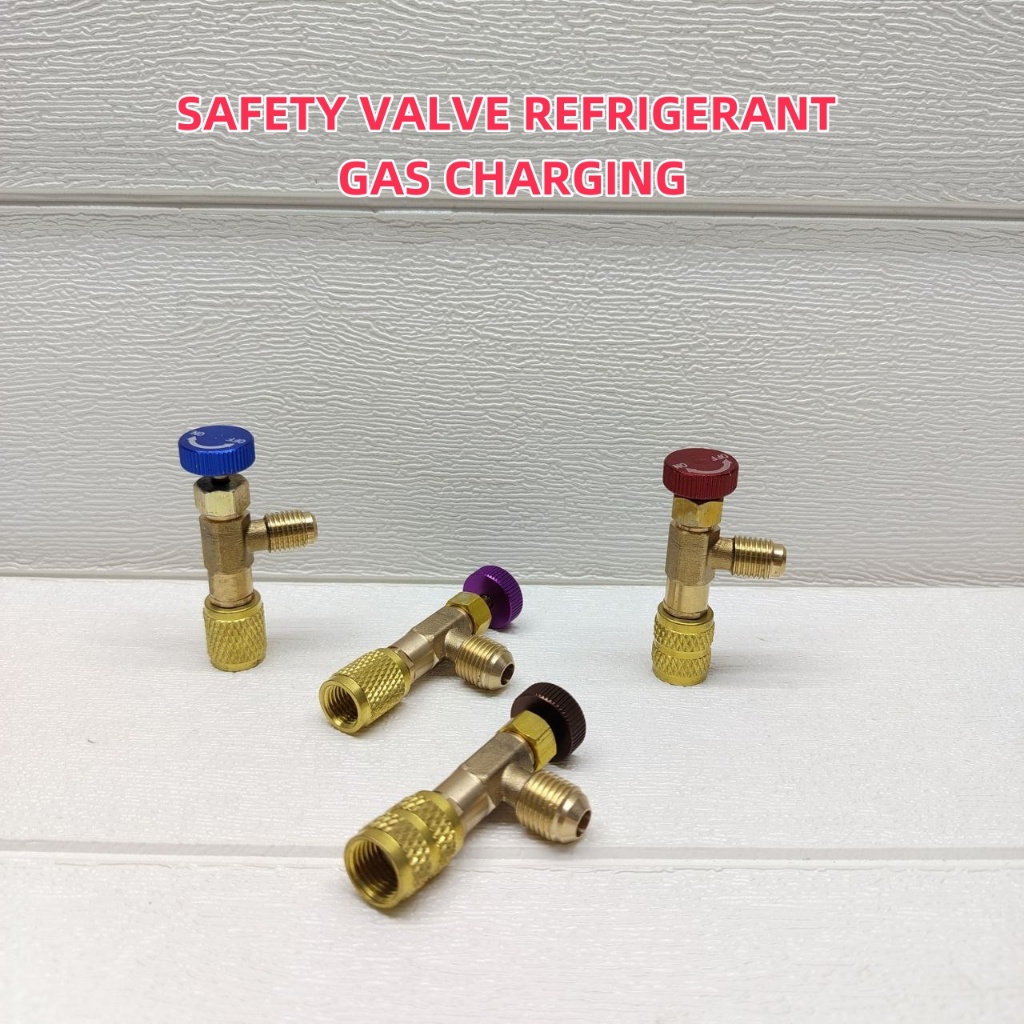 R410/R22/R32 Refrigeration Charging Valve Adapter Aircond Safety Valve ...