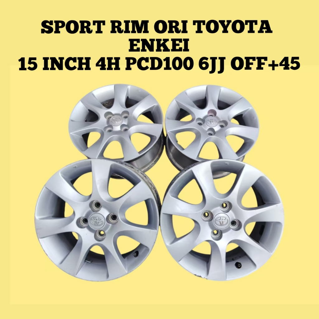 Sport Rim Toyota Enkei 15 Inch 4H Pcd 100 6JJ Offset +45 For Toyota ...