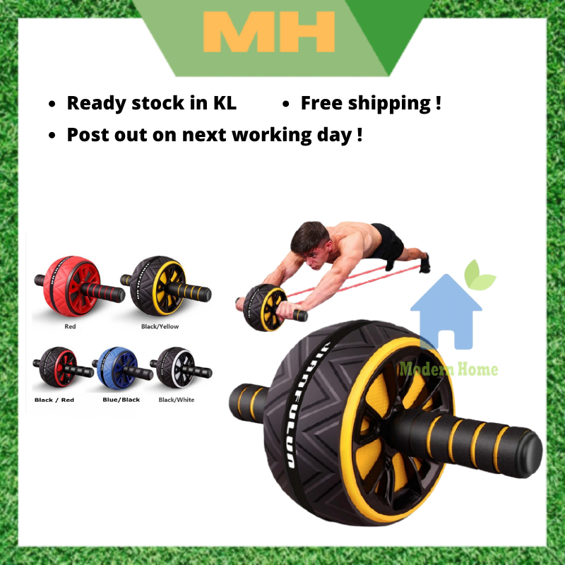 MH Abs Equipment Abs Roller Wheel + Non Slip Mat Wheel Roller Exercise ...