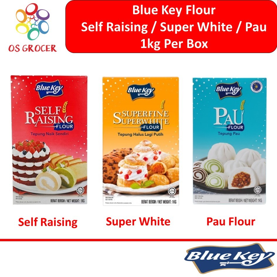 Blue Key Self Raising / Super White Flour 1kg Per Box | Shopee Malaysia