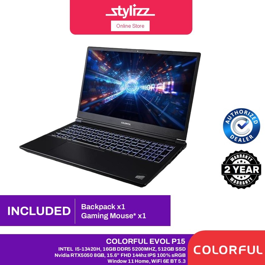 COLORFUL EVOL P15 RTX 5060 GAMING LAPTOP INTEL i7-14650HX, 16GB DDR5 ...