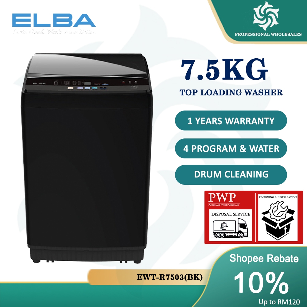 【LOWEST PRICE】ELBA 7.5KG - 15.5KG 5 Star Top Load Washing Machine Mesin ...
