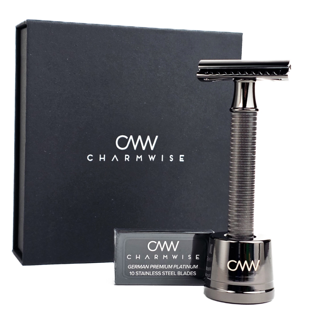 Charmwise CM1 Safety Razor Double Edge Shaving Razor Gift Set with ...
