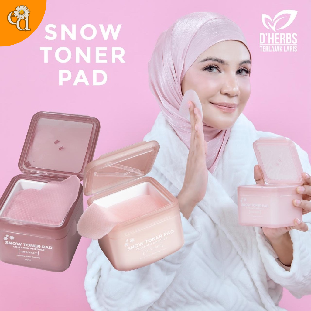 DHERBS Snow Toner Pad Acne & Collagen Combo | Shopee Malaysia