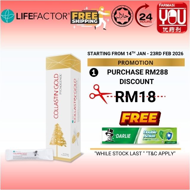 [YOUPHARMACY] LIFE FACTOR® Collastin® Gold Pycnogenol® 15'S | Shopee ...