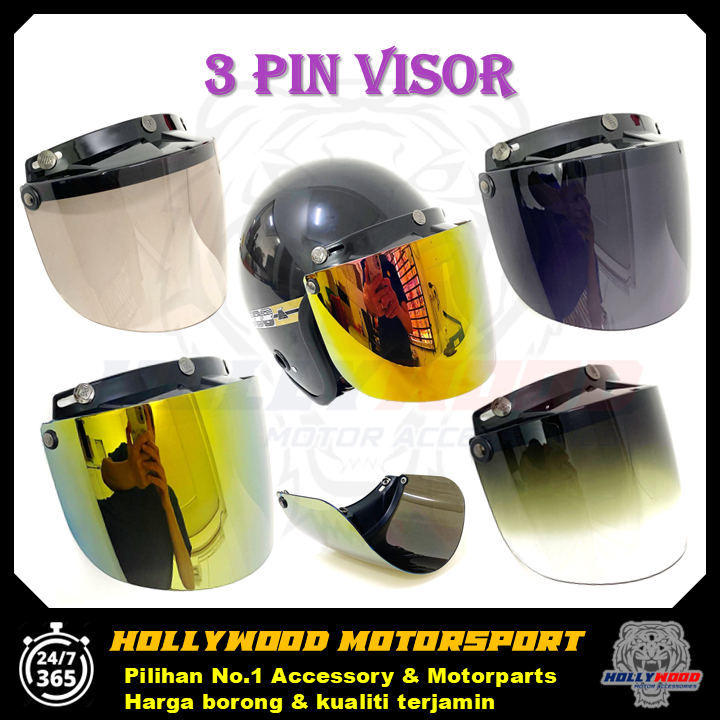 ZHIPAT HELMET VISOR 3 BUTTON PIN TINTED DARK BLACK IRIDIUM GOLD BLUE ...