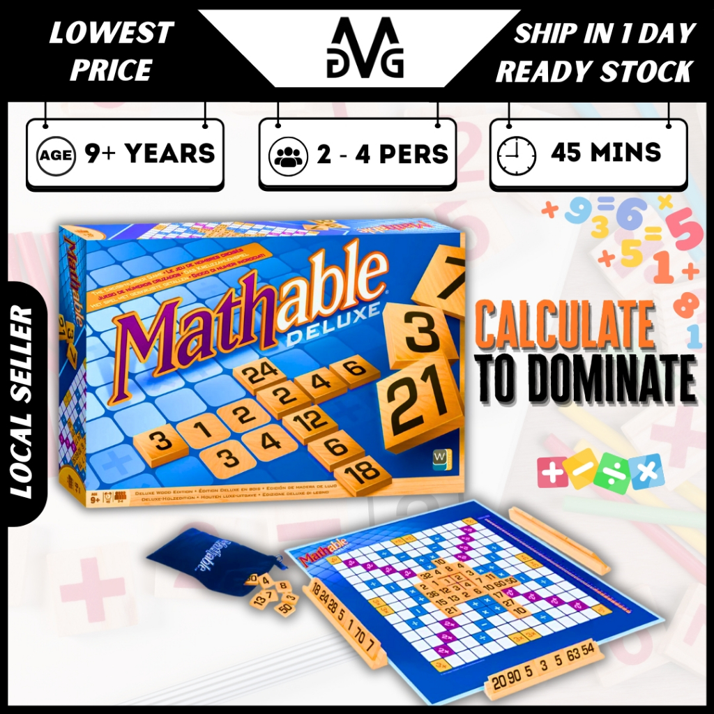 Mathable Deluxe Mathematics Puzzle Board Game Number Words Tabletop ...