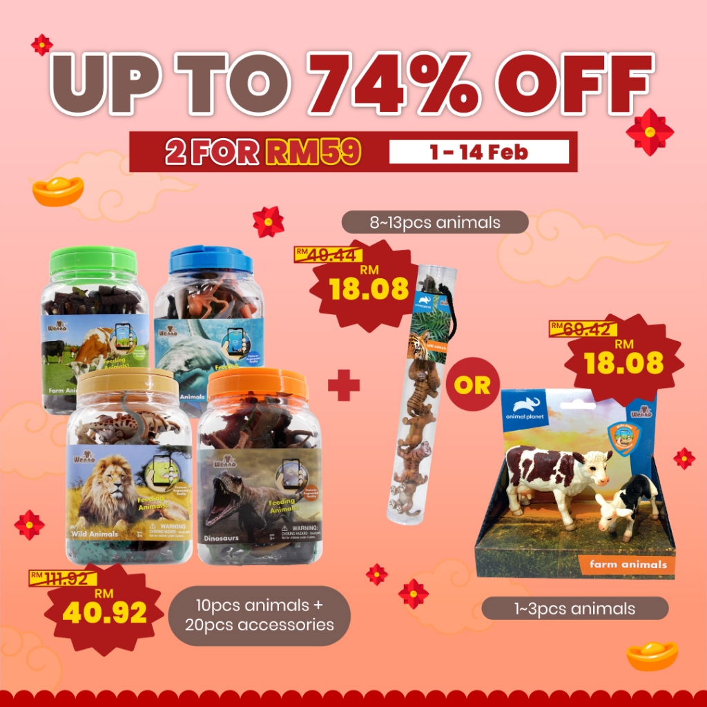 Wenno 30pcs Farm Animals playset in bucket Educational Animal Toy Set ...