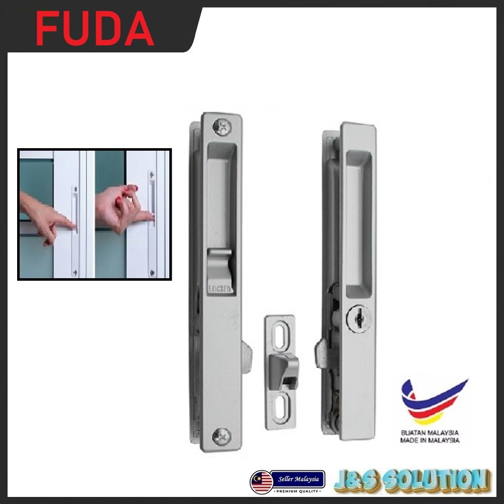 FUDA / SUHCCO AL101 25mm Sliding Door Handle Lock Silver / Black ...
