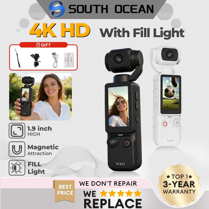 South Ocean 4K Ultra HD Pocket Action Camera Black 1.33" HD Waterproof ...