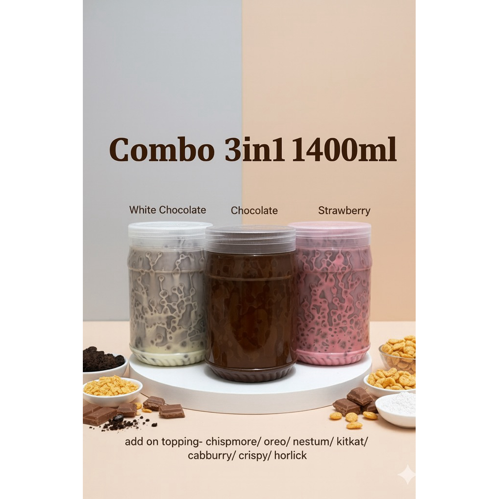 [Combo Perisa 1400ml] Cocojar Chocolate Homemade Viral Dessert Coklat ...